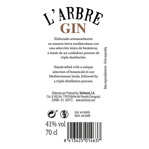 Gin L’Arbre 20cl – Teichenné